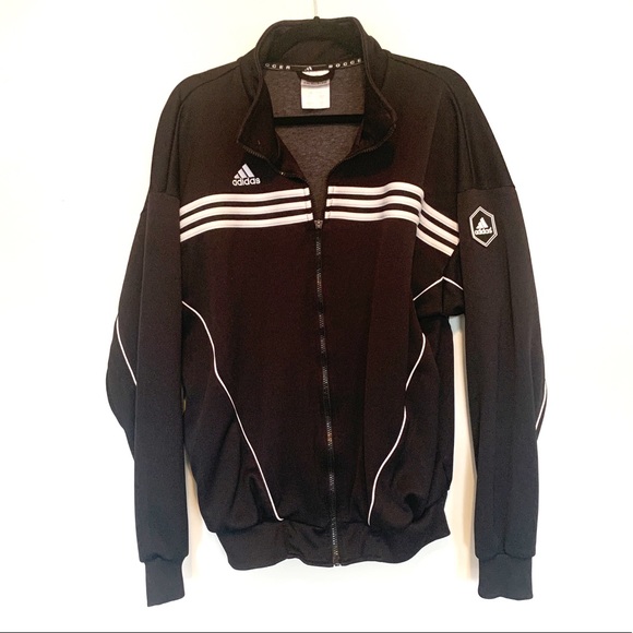 adidas | Jackets & Coats | Adidas Black Soccer Zip Up Jacket L | Poshmark